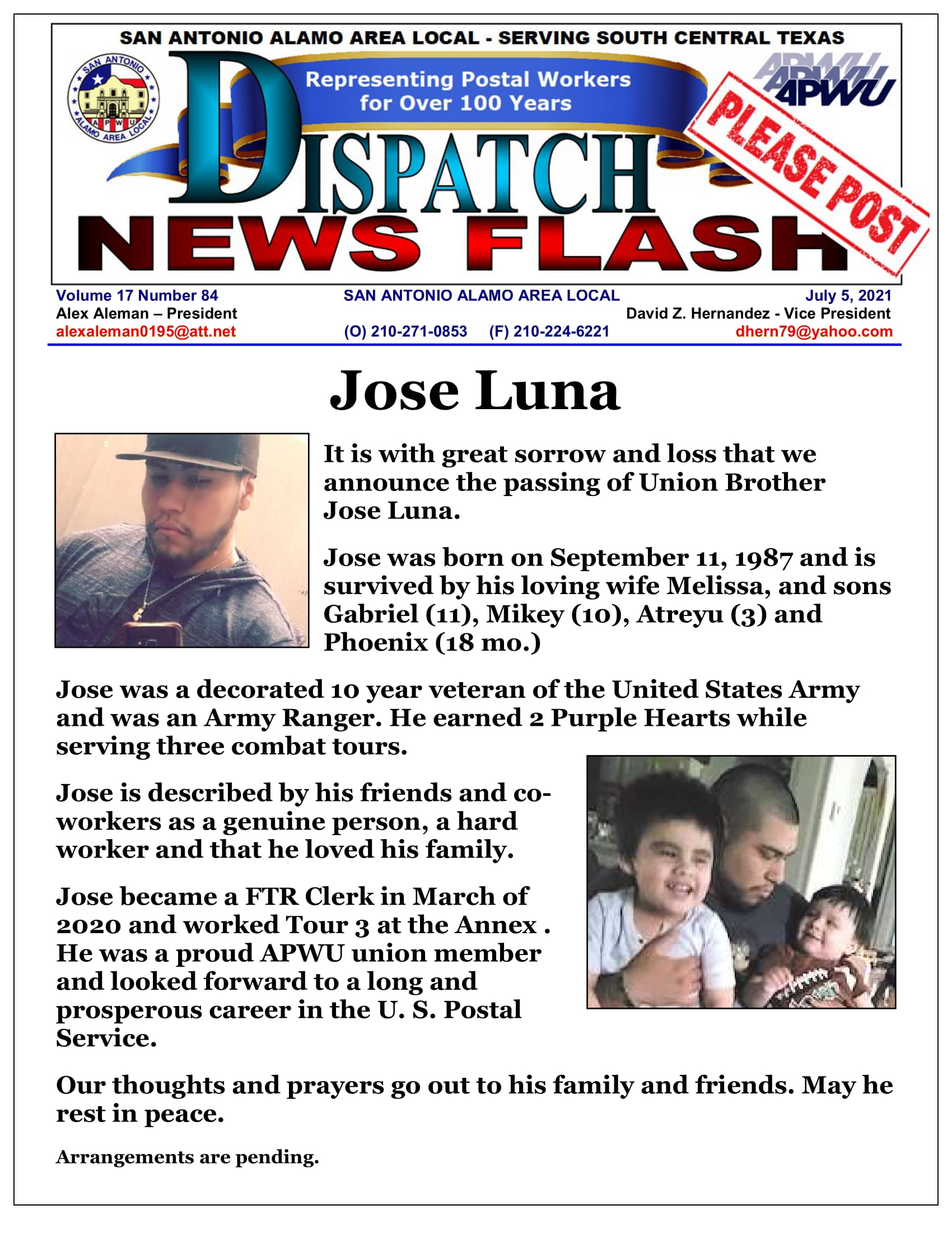 Jose Luna - APWU