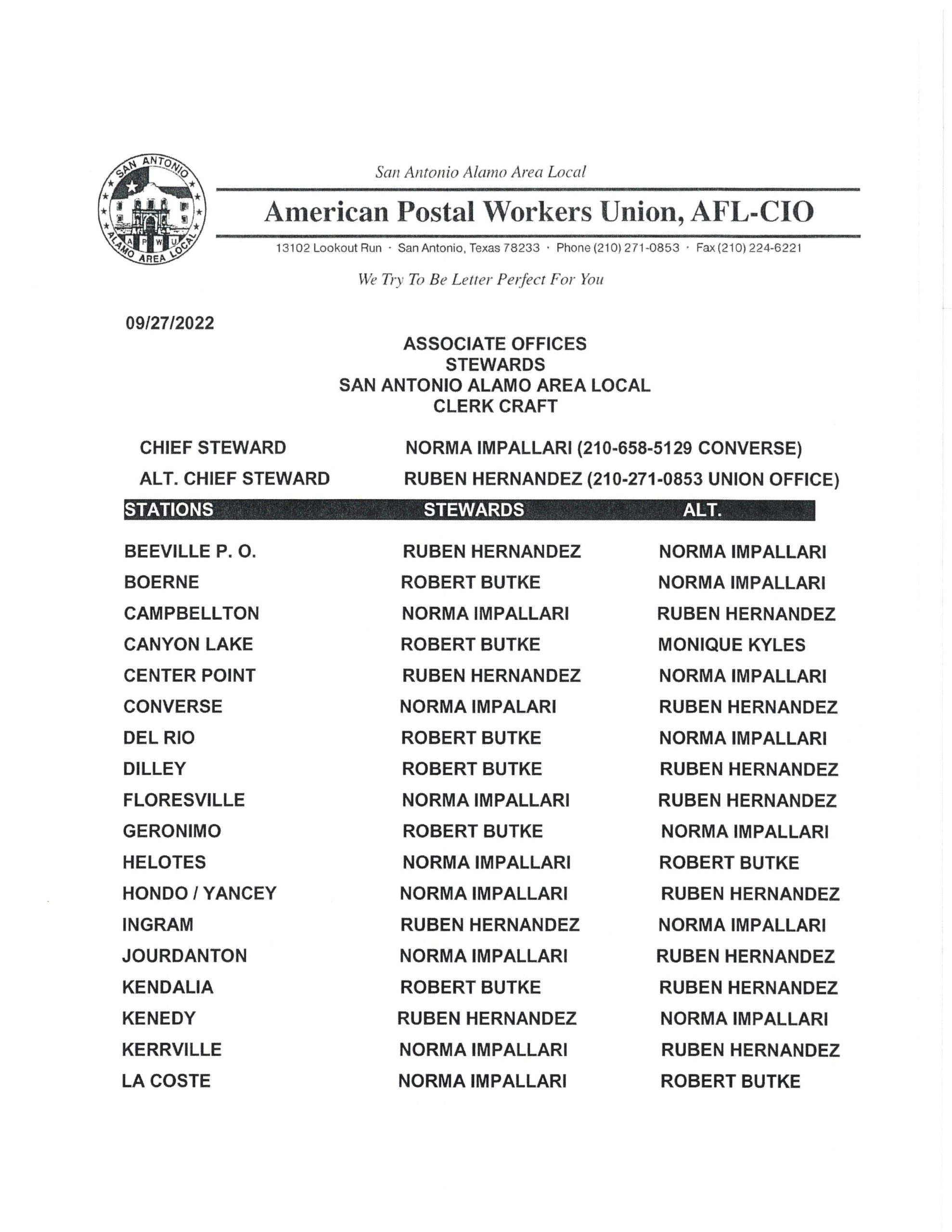 Clerk Craft - Associate Offices - APWU