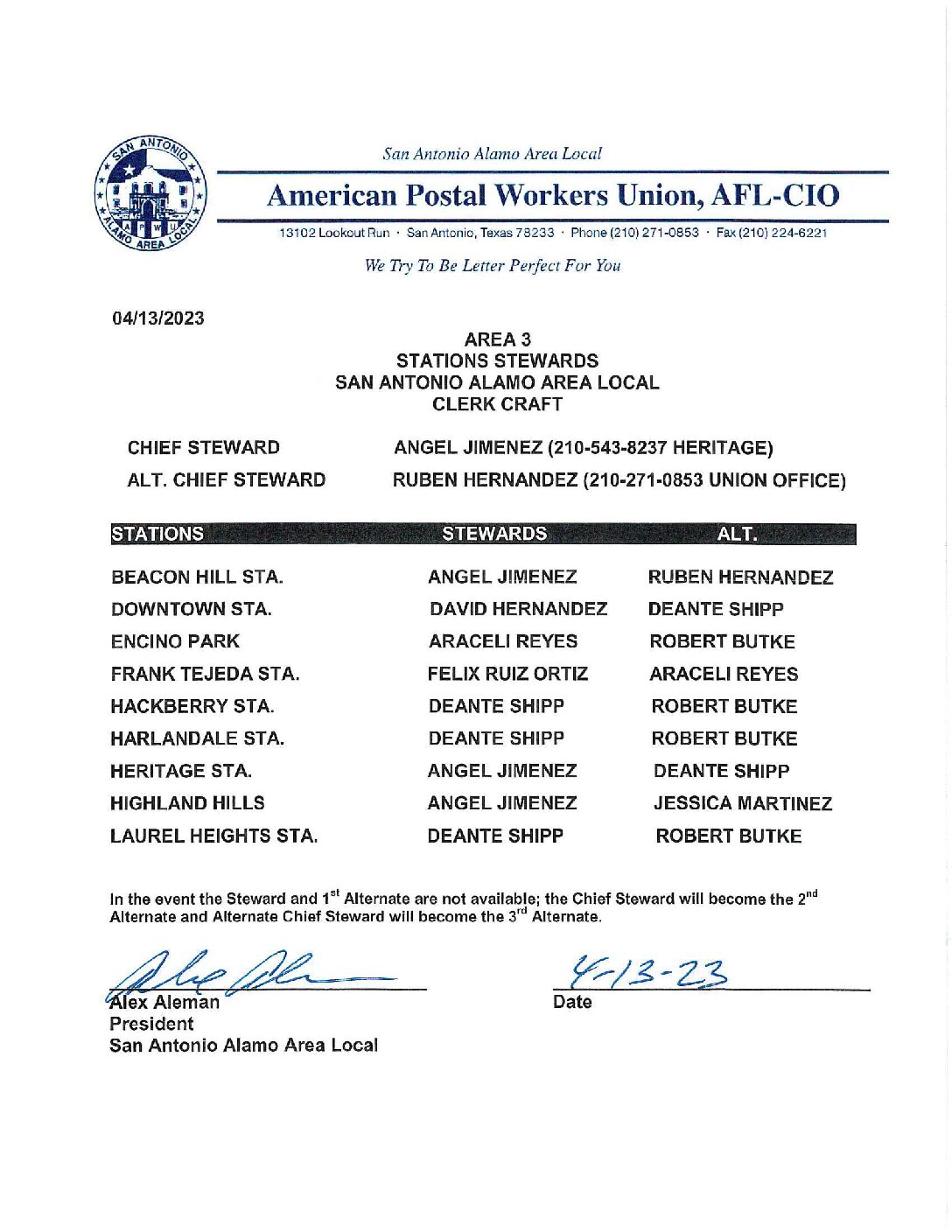 Clerk Craft - Stations - APWU