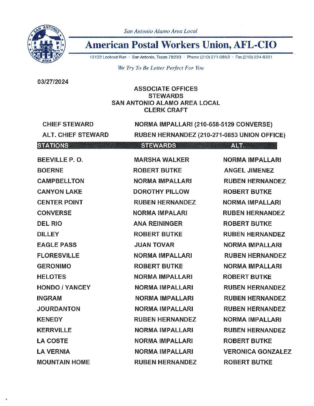 Clerk Craft - Associate Offices - APWU