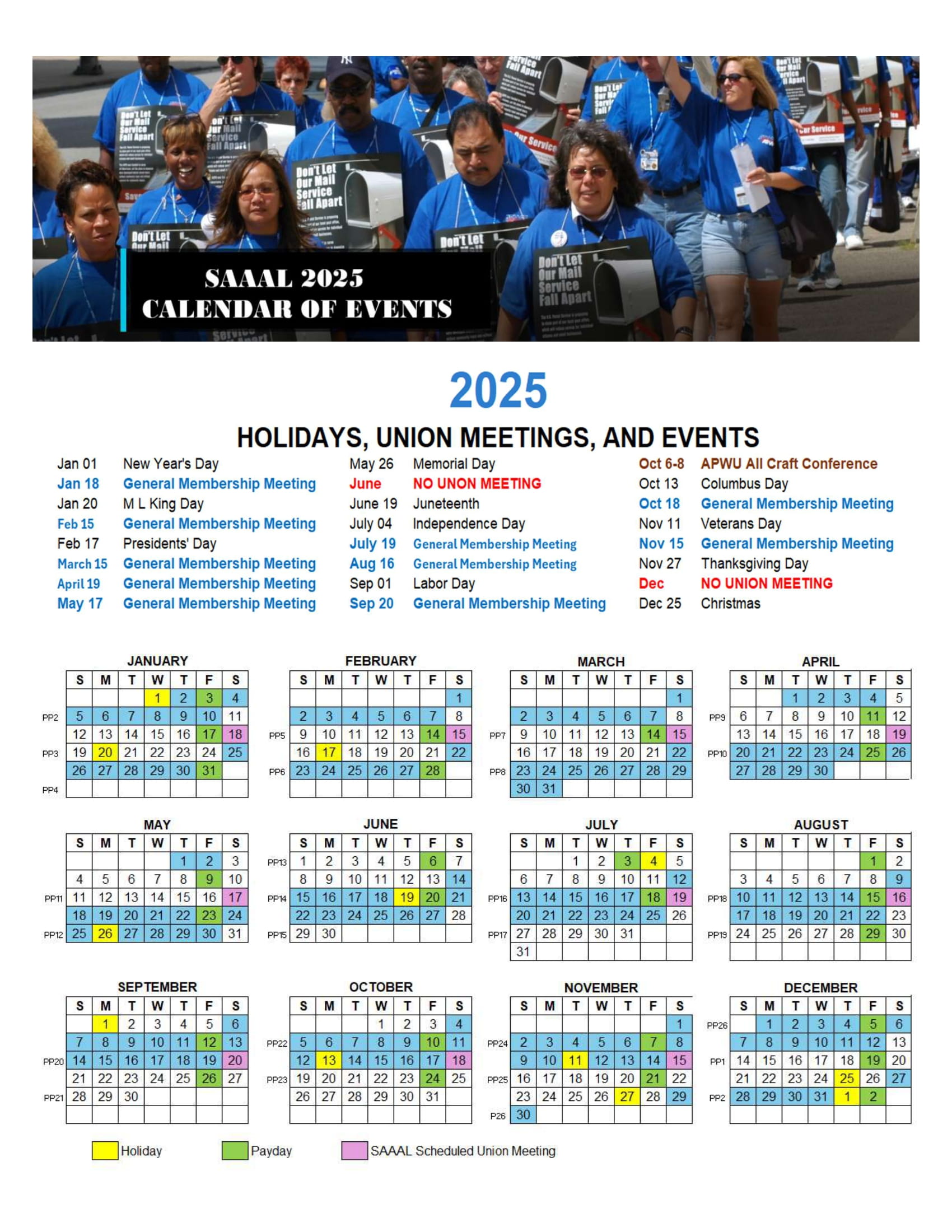 Calendar of Events - APWU