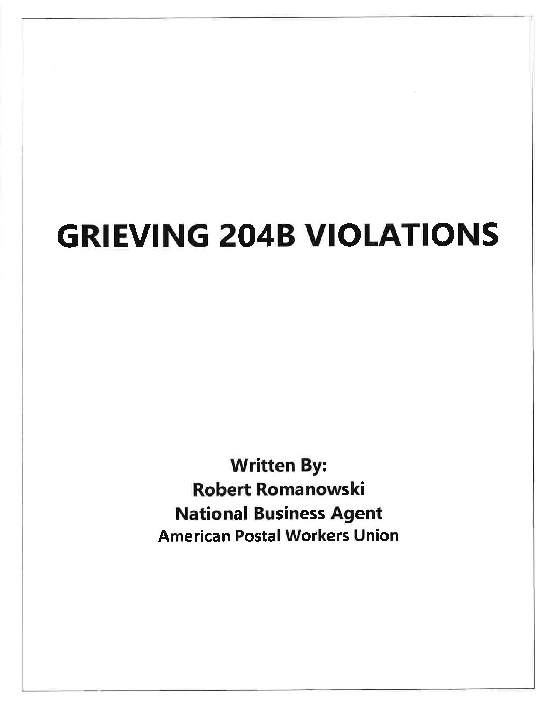 Steward Resources - APWU